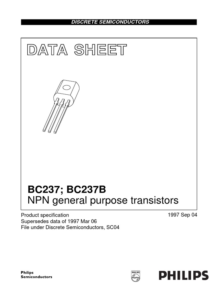 Data Sheet: BC237 BC237B | PDF | Bipolar Junction Transistor | Transistor