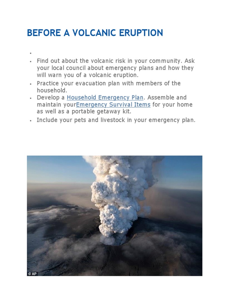 Before, During, and After Volcanic Eruption | PDF | Volcanic Ash ...