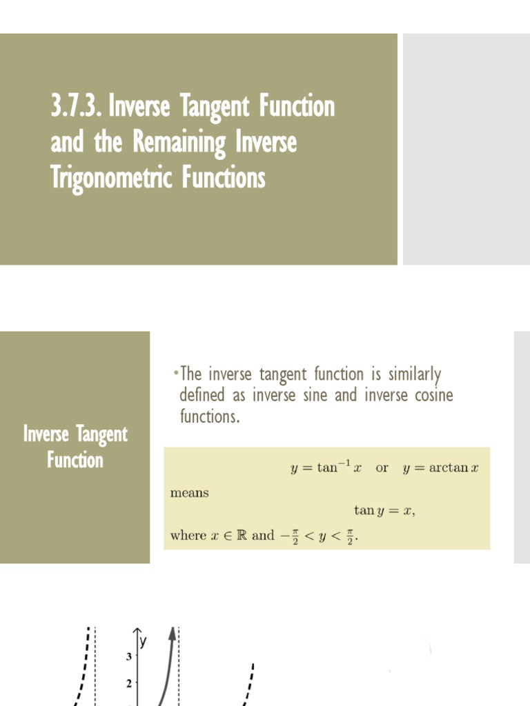 Inverse Tangent and Other Inverse Functions | PDF | Trigonometric ...