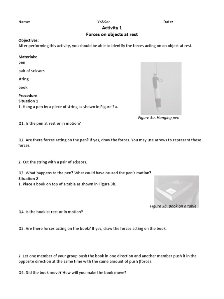 Act 1 Forces | PDF | Paper | Force