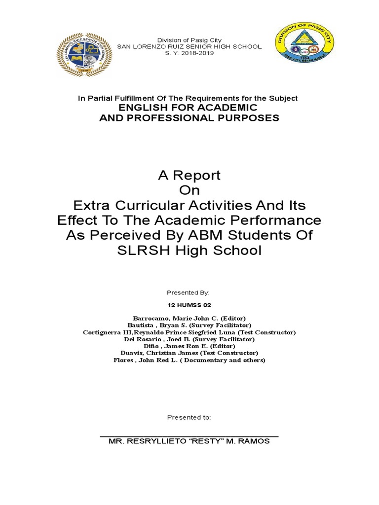 Extracurricular Activities' Impact on Academic Performance | PDF