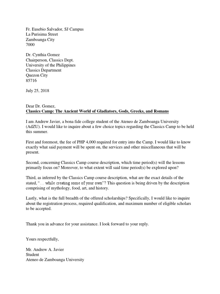 PURCOM E - Inquiry Letter | PDF