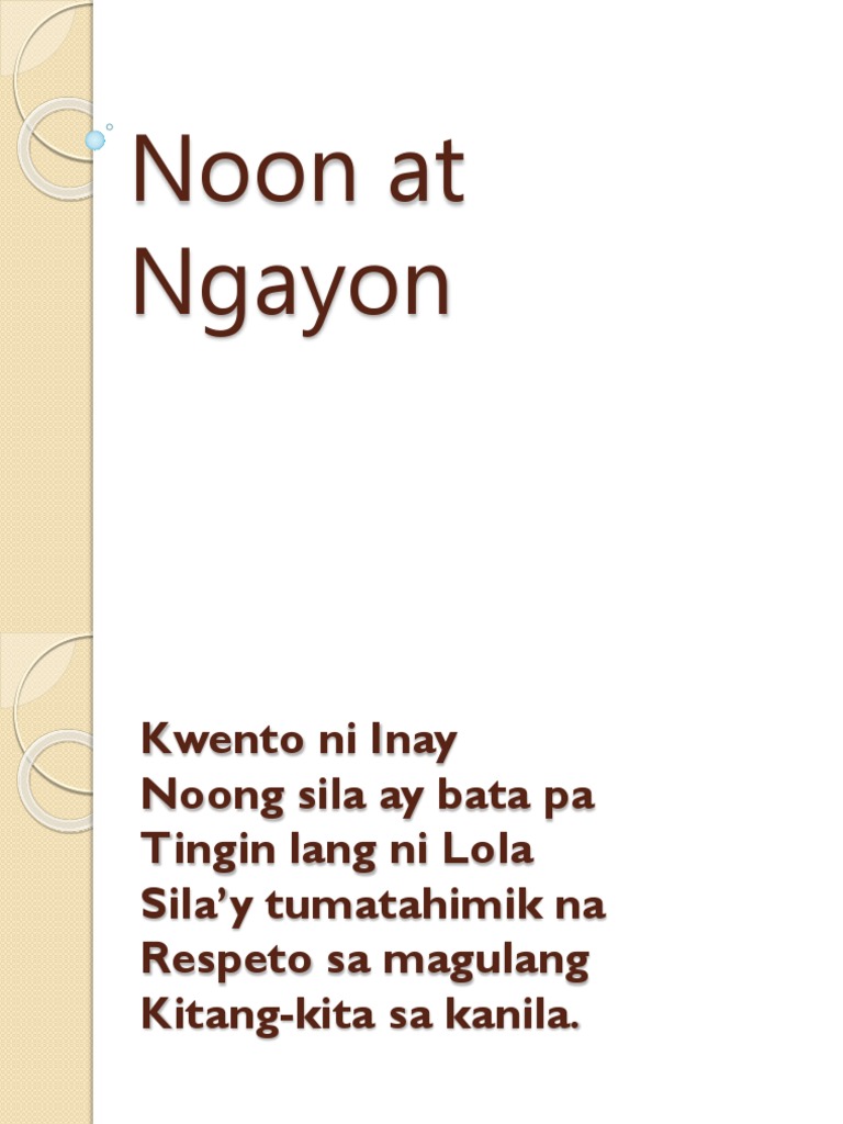 Noon at Ngayon | PDF
