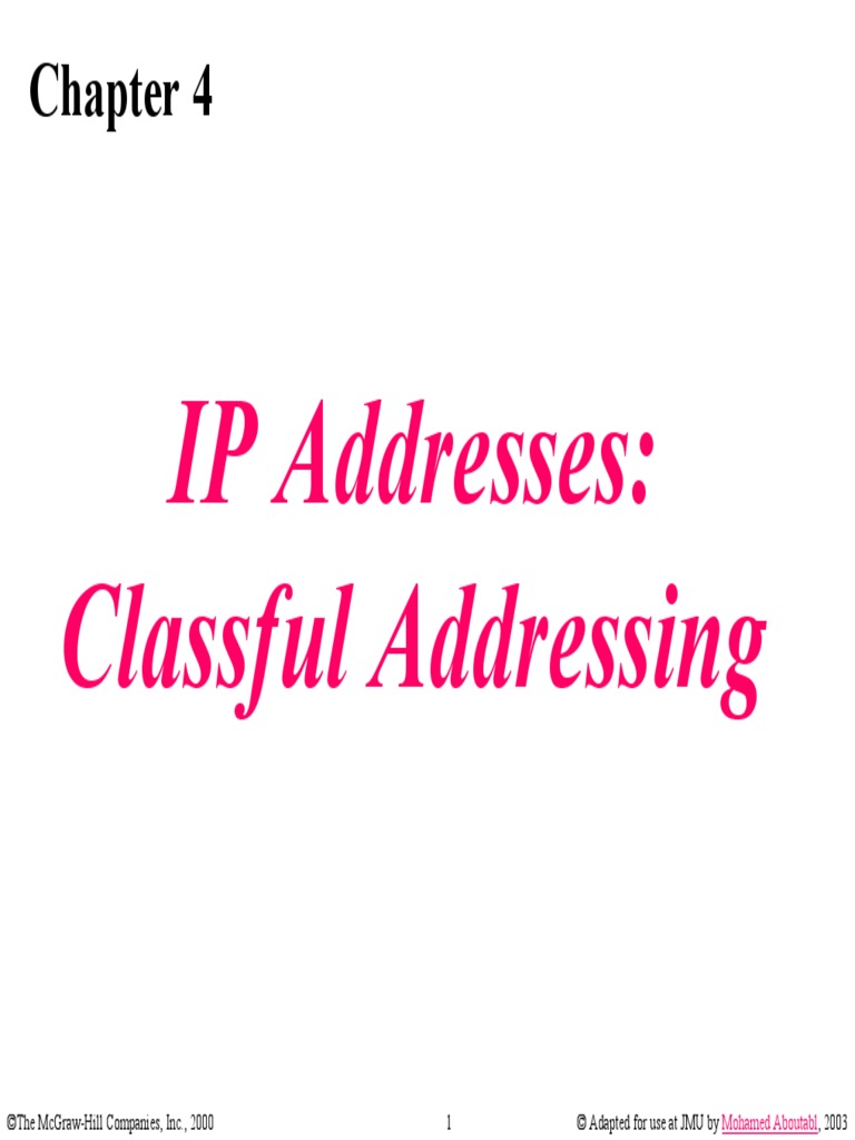 Lecture 3 - IP Classful Addressing | PDF | Multicast | Ip Address