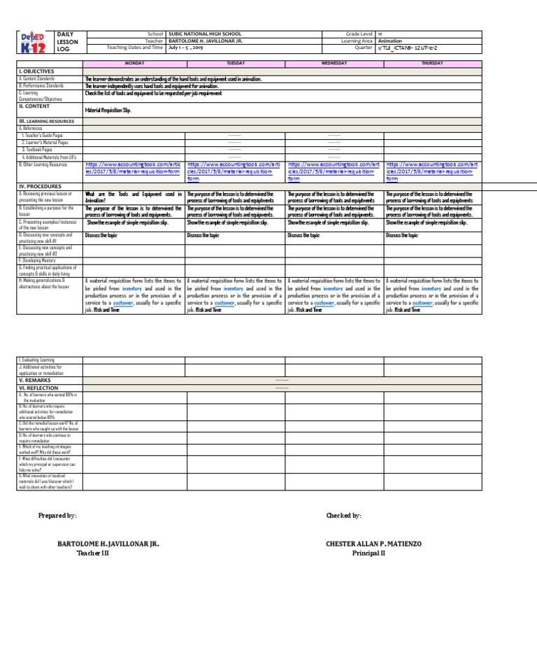 Material Requisition Form: Understanding the Process of Borrowing Tools ...