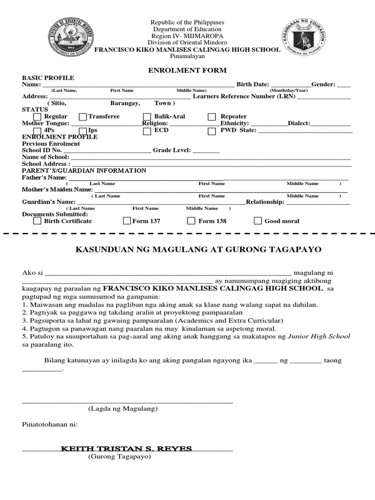 Enrolment Form | PDF