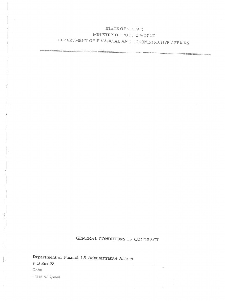 Qatar General Conditions of Contract | PDF