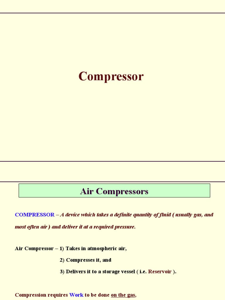 Reciprocating Compressor - Sizing | PDF | Cylinder (Engine ...