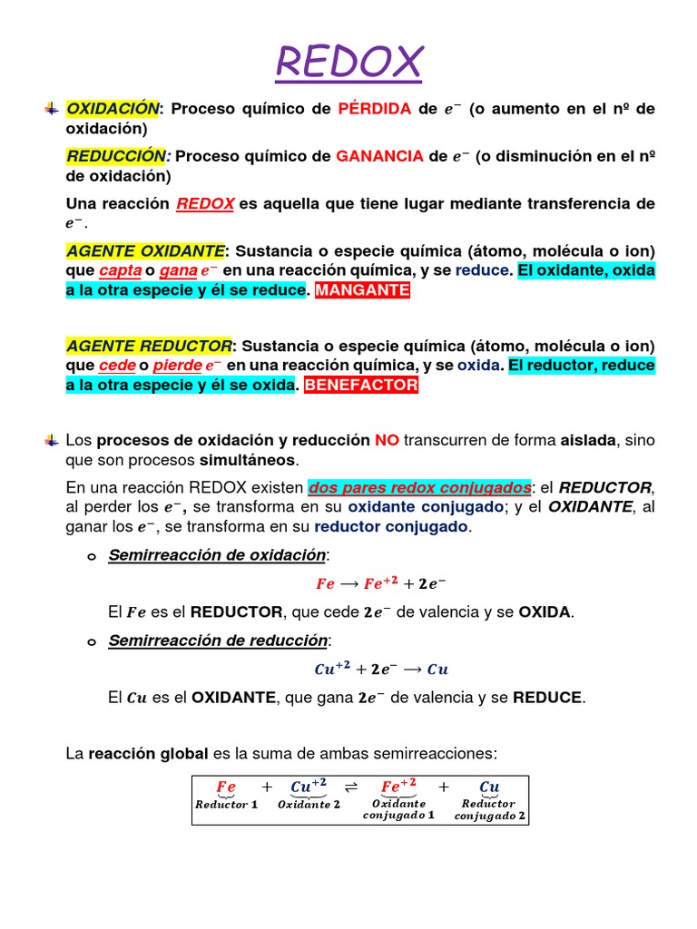 Apuntes Redox Pdf Redox Electrodo