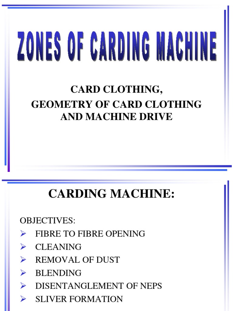 Card Clothing, Geometry of Card Clothing and Machine Drive | PDF ...