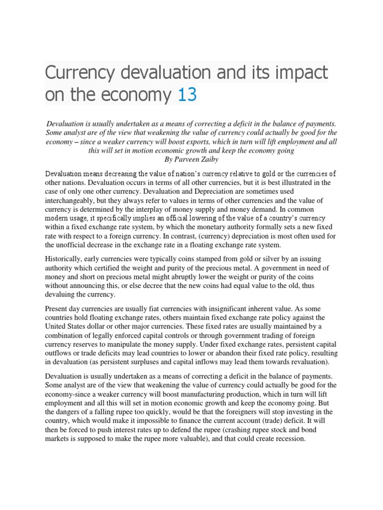 Impact of Currency Devaluation | PDF | Devaluation | Exchange Rate