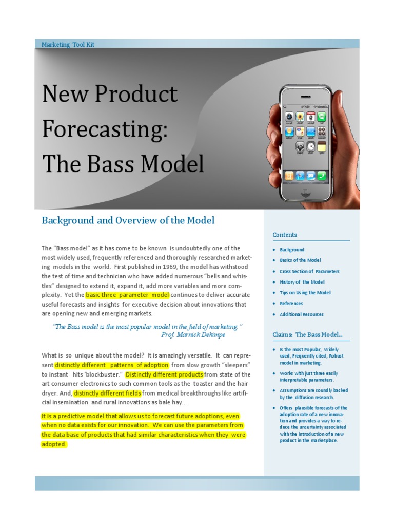 An Introduction to the Bass Model for Forecasting New Product Adoption ...