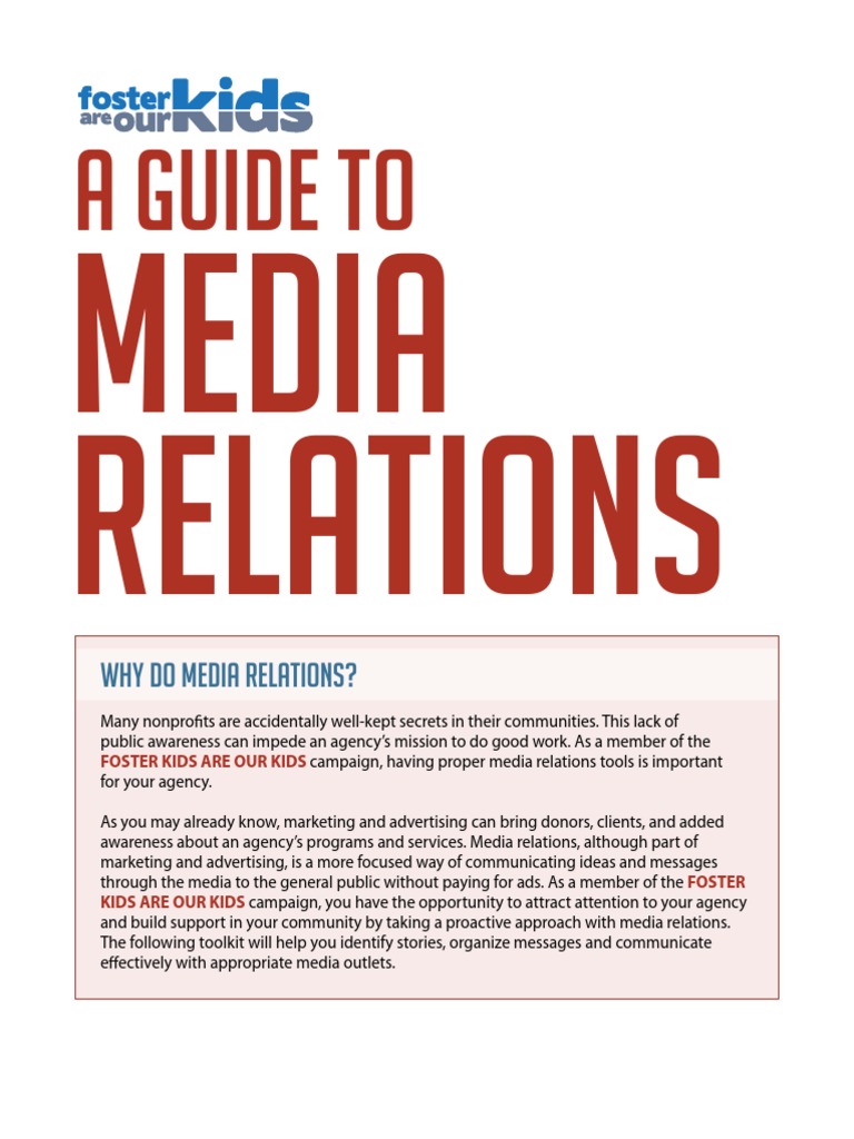 Media Relations Toolkit for Nonprofits | PDF | Press Release | News