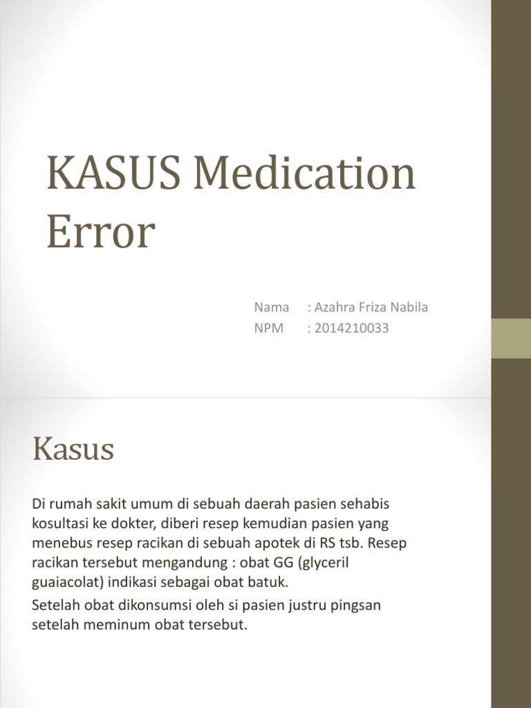 KASUS Medication Error | PDF