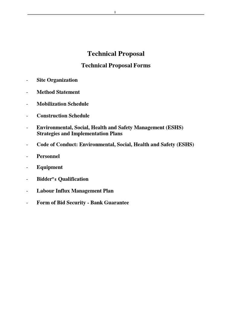Construction Proposal for the Construction of an Irrigation Canal ...