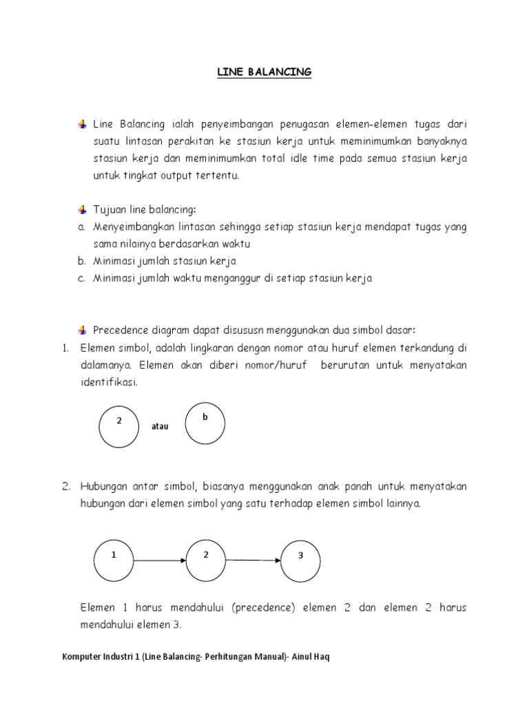 Line Balancing - 1 | PDF | Metode & Bahan Ajar | Teknologi & Rekayasa