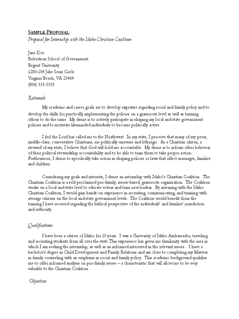 Sample Internship Proposal | PDF | Behavior Modification | Psychology