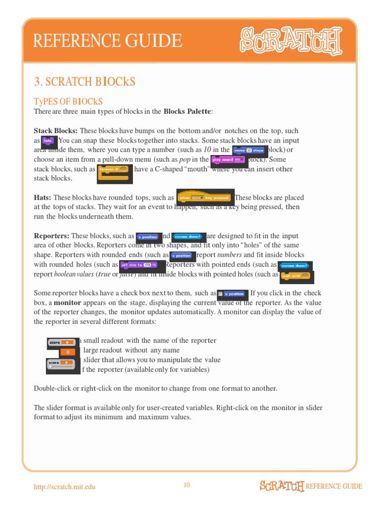 Reference Guide: 3. Scratch Blocks | PDF | Tempo | Areas Of Computer Science