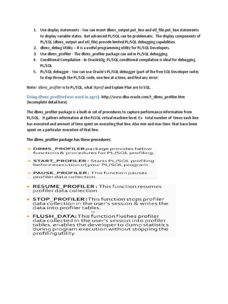 DBMS Profiler | PDF | Pl/Sql | Oracle Database