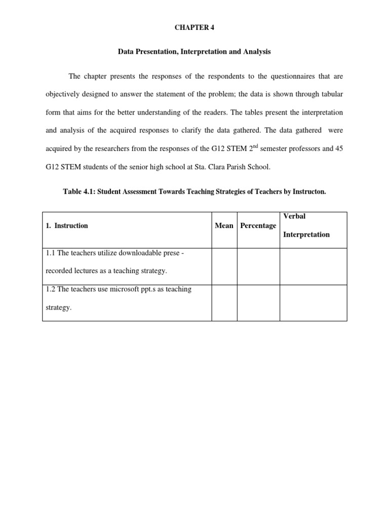 Data Presentation Interpretation And Analysis Pdf Teaching Learning