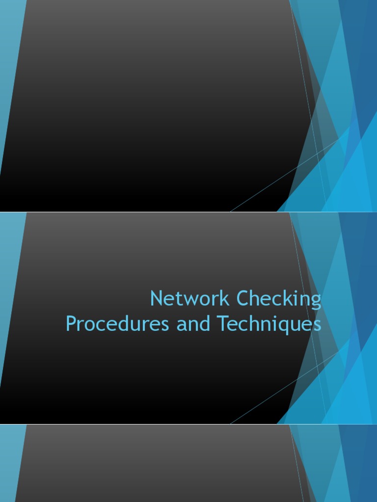 Network Connectivity Checking Procedures and Techniques | PDF ...