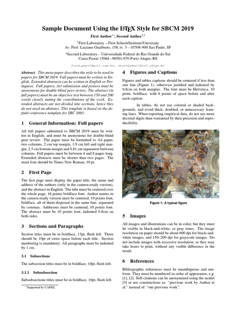 SBCM 2019 LaTeX Paper Guidelines | PDF | Graphic Design | Typography