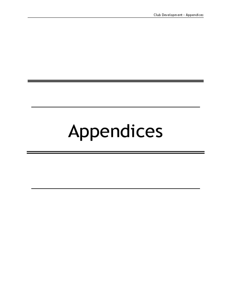Appendices Templates Pdf Volunteering Chairman