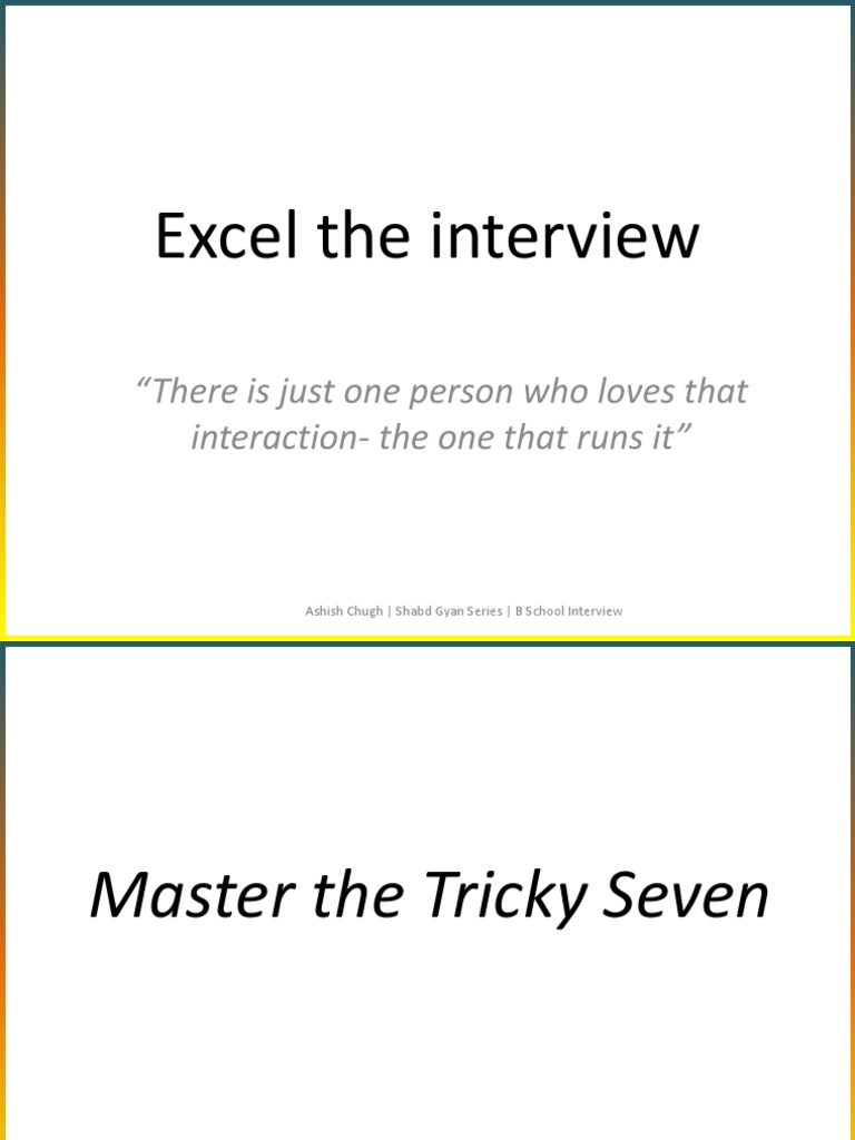 Excel The Interview - Ashish Chugh PDF | PDF