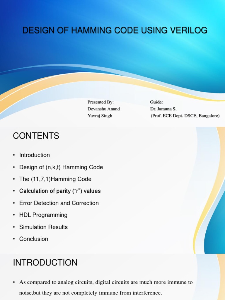 Design Of Hamming Code Using Verilog Pdf Error Detection And