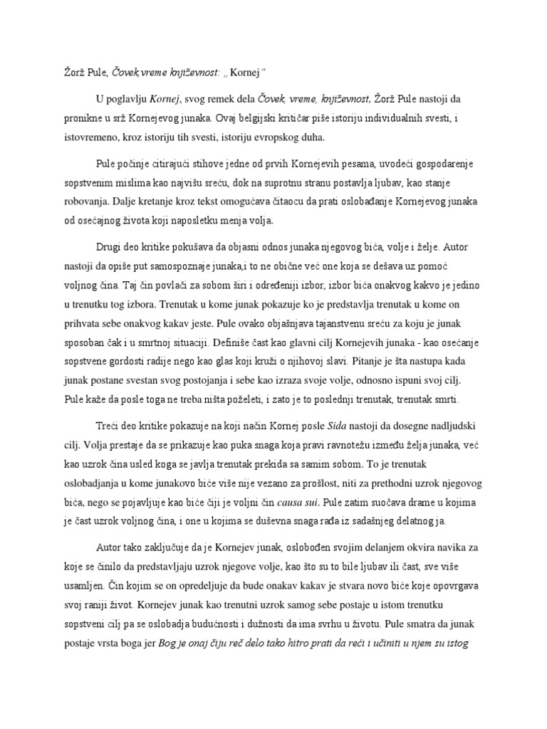 Žorž Pule Kornej | PDF