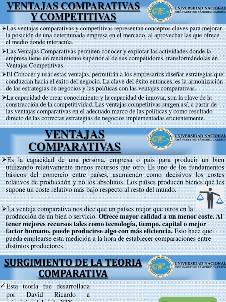 Ventajas Comparativas y Competitivas | PDF | Ventaja comparativa ...