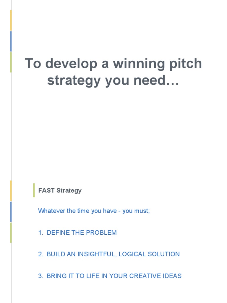 To Develop A Winning Pitch Strategy You Need | PDF | Brand | Business ...