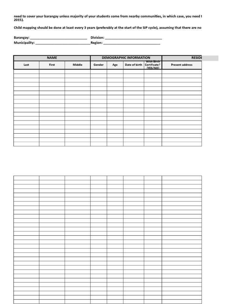 Child Mapping Tool for Ages 4-17 | PDF | Disability | Learning