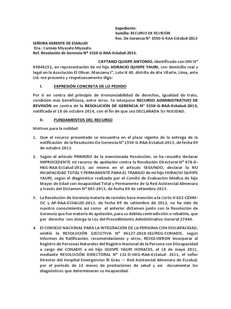 Recurso de Revision Administrativa | Descargar gratis PDF ...