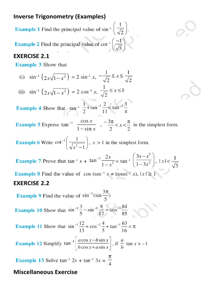 Inverse Trigonometry | PDF