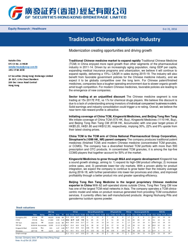 CorpReport TCM Industry PDF | PDF | Traditional Chinese Medicine ...