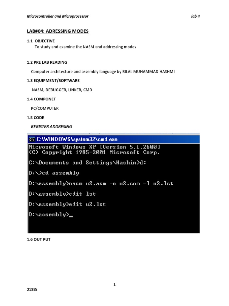 Addressing Modes Lab | PDF | Microcontroller | Microprocessor
