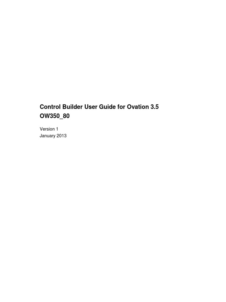 Control Builder User Guide For Ovation 3.5 - OW350 - 80 PDF | PDF ...
