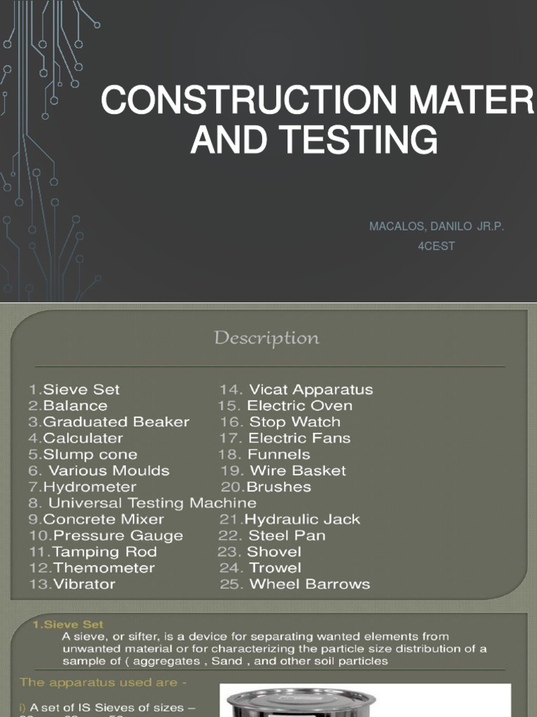 Construction Materials and Testing | PDF