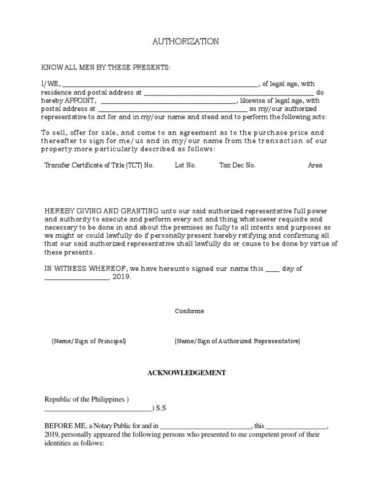 Authorization: Acknowledgement | PDF