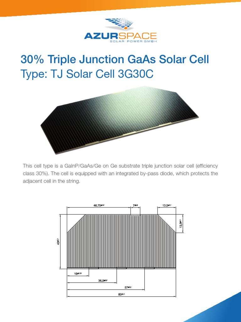 30% Triple Junction GaAs Solar Cell | PDF | Gallium Arsenide | Solar Cell