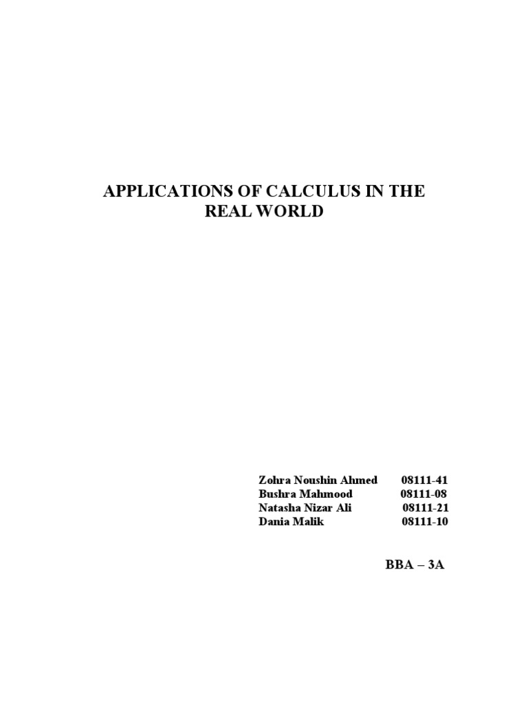 Real-World Applications of Calculus | PDF | Calculus | Acceleration