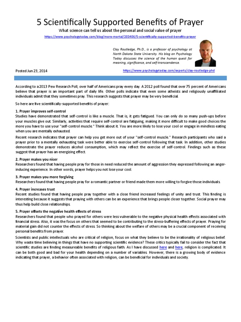 5 Scientifically Supported Benefits of Prayer: What Science Can Tell Us ...