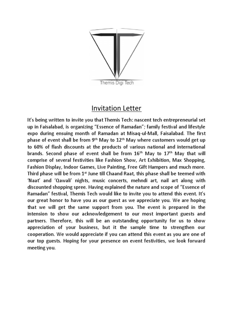 Invitation Letter | PDF