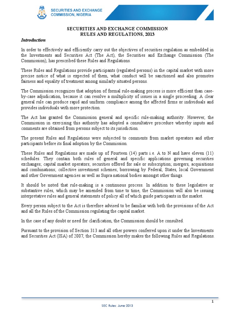 Sec Rules PDF | PDF | Margin (Finance) | Securities (Finance)