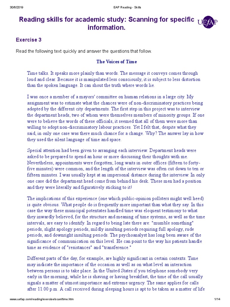 Eap Reading Skills Pdf Time The United States