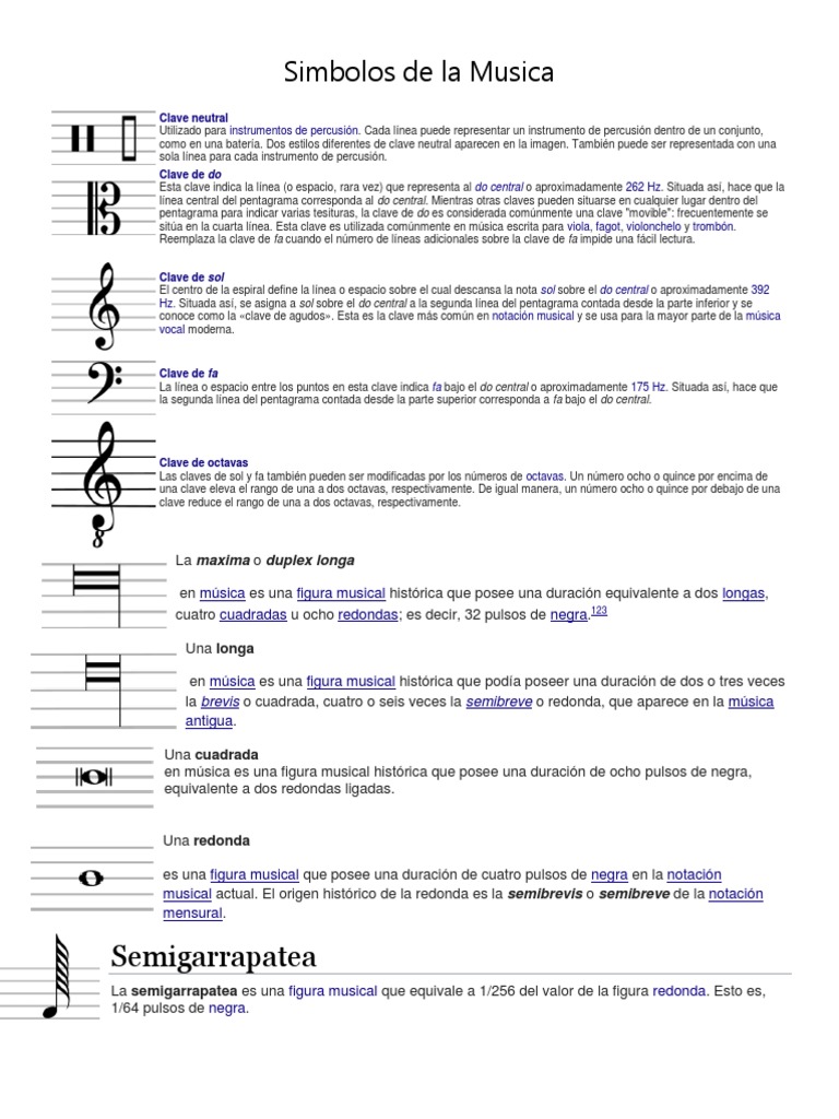 35 Simbolos de La Musica | PDF | Clave | Notación musical