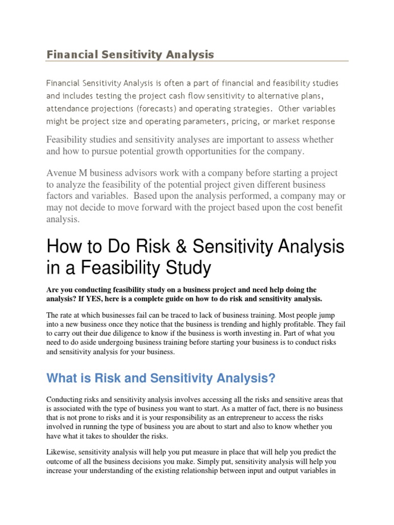 Financial Sensitivity Analysis | Download Free PDF | Sensitivity ...