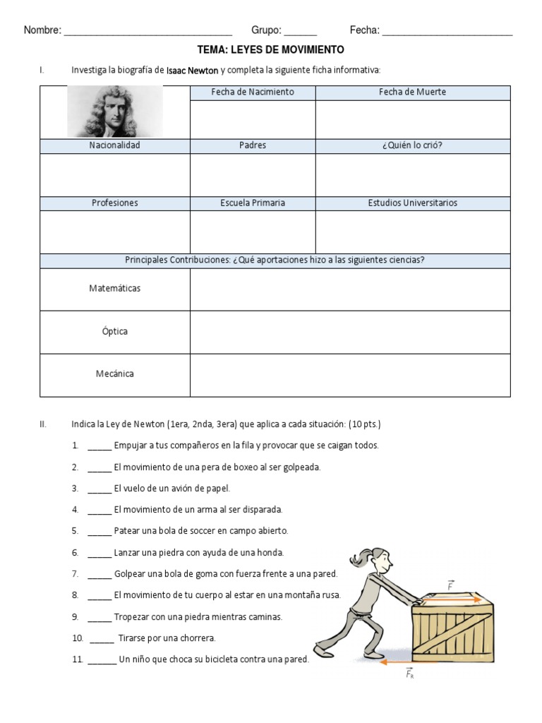 Actividades sobre las Leyes de Newton | PDF