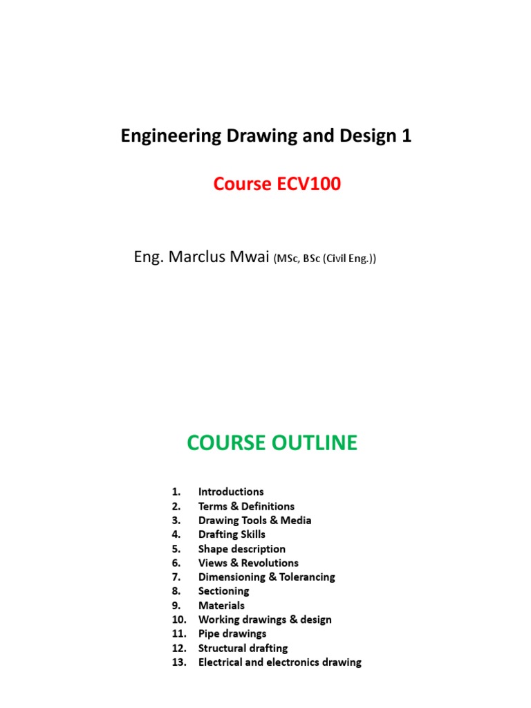 01 Engineering Drawing and Design 1 | PDF | Technical Drawing | Drawing